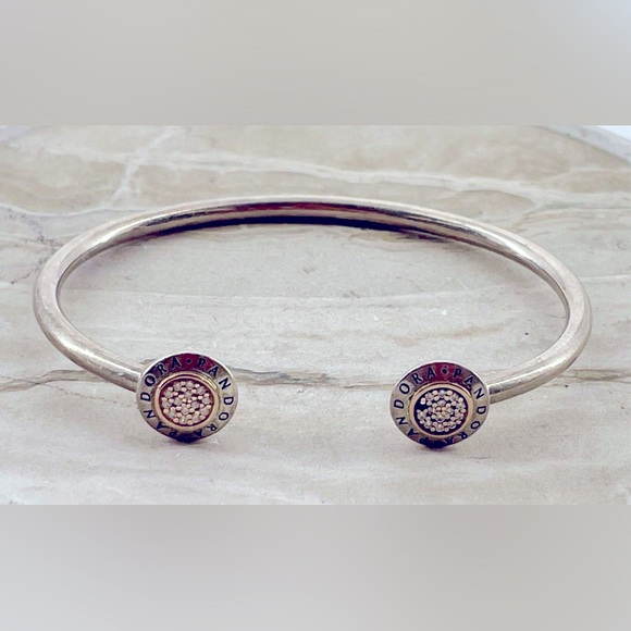 Pandora | Accessories | Pandora Signature 4k Gold Bangle Cuff Bracelet ...